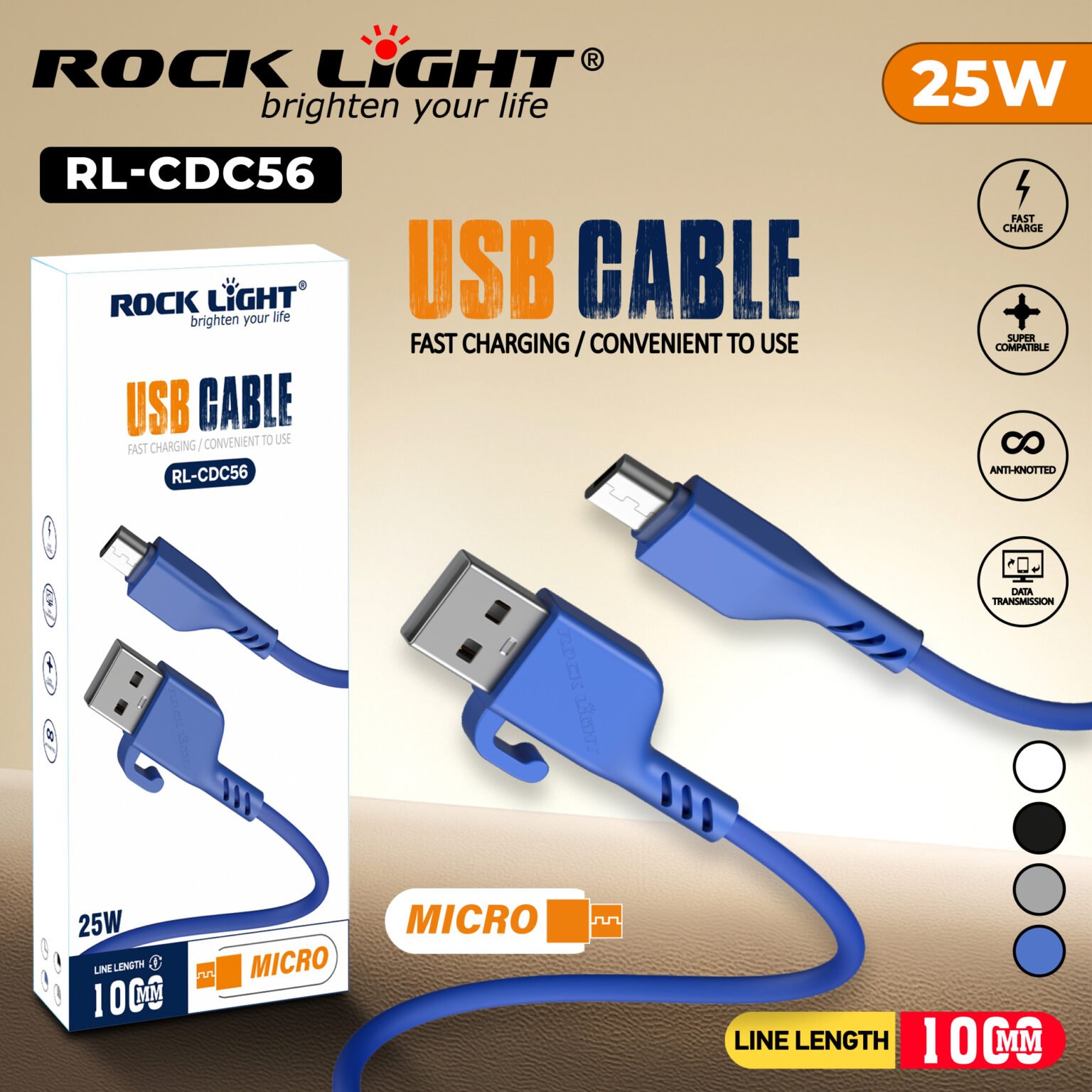 RL-CDC56 | Long Length Fast Charging Data Cable for Daily Use ...