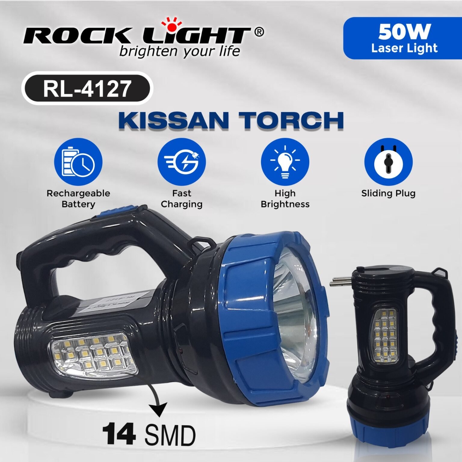 RL 4127 Kissan Torch best rechargeable torch for field work - Rocklight ...