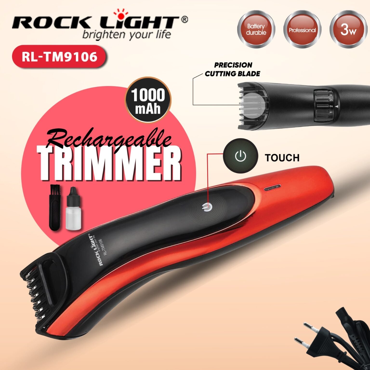 RL TM9113 Trimmer sharp stainless steel blades for clean trim ...